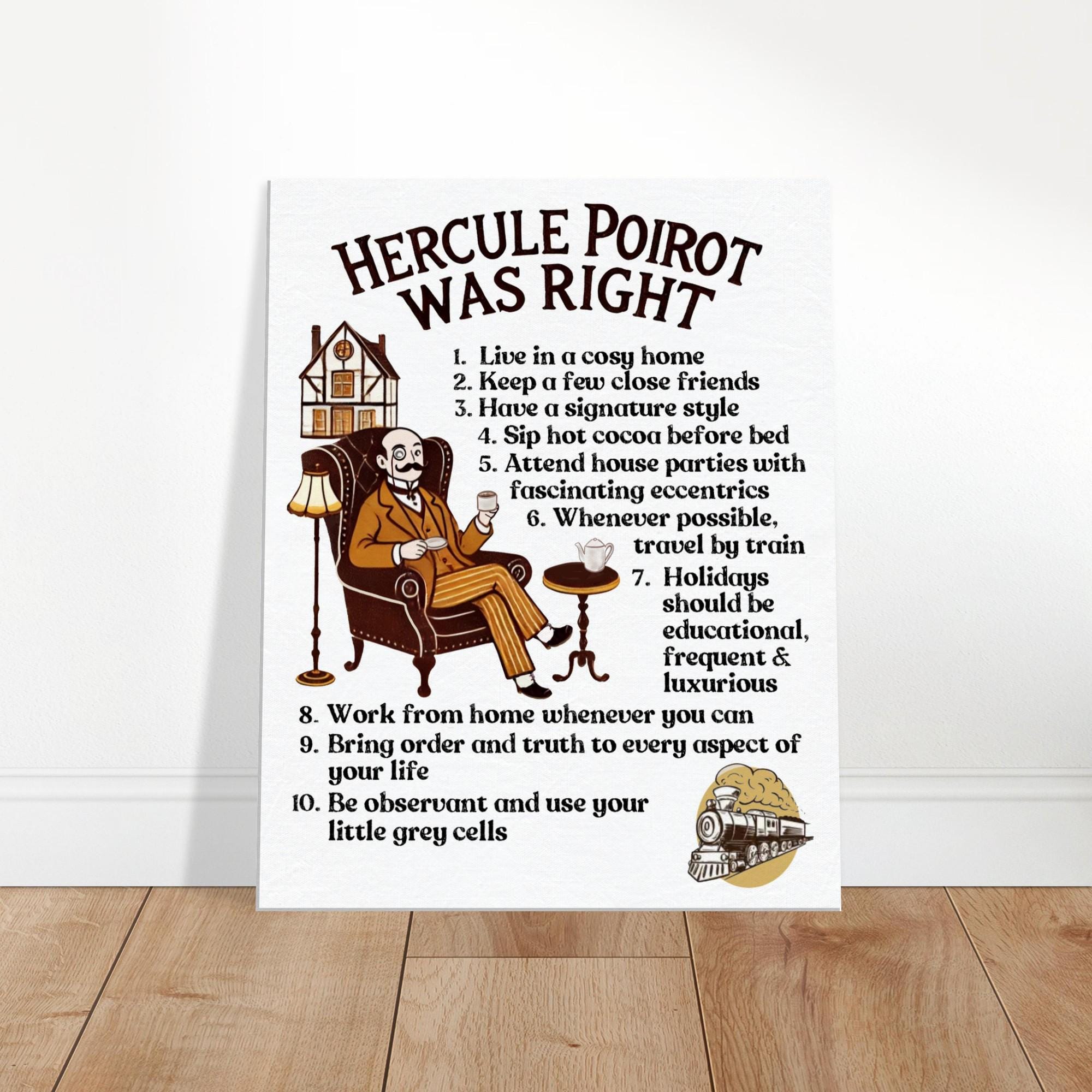 Hercule Poirot Canvas Print: Agatha Christie Detective, Humorous Life ...