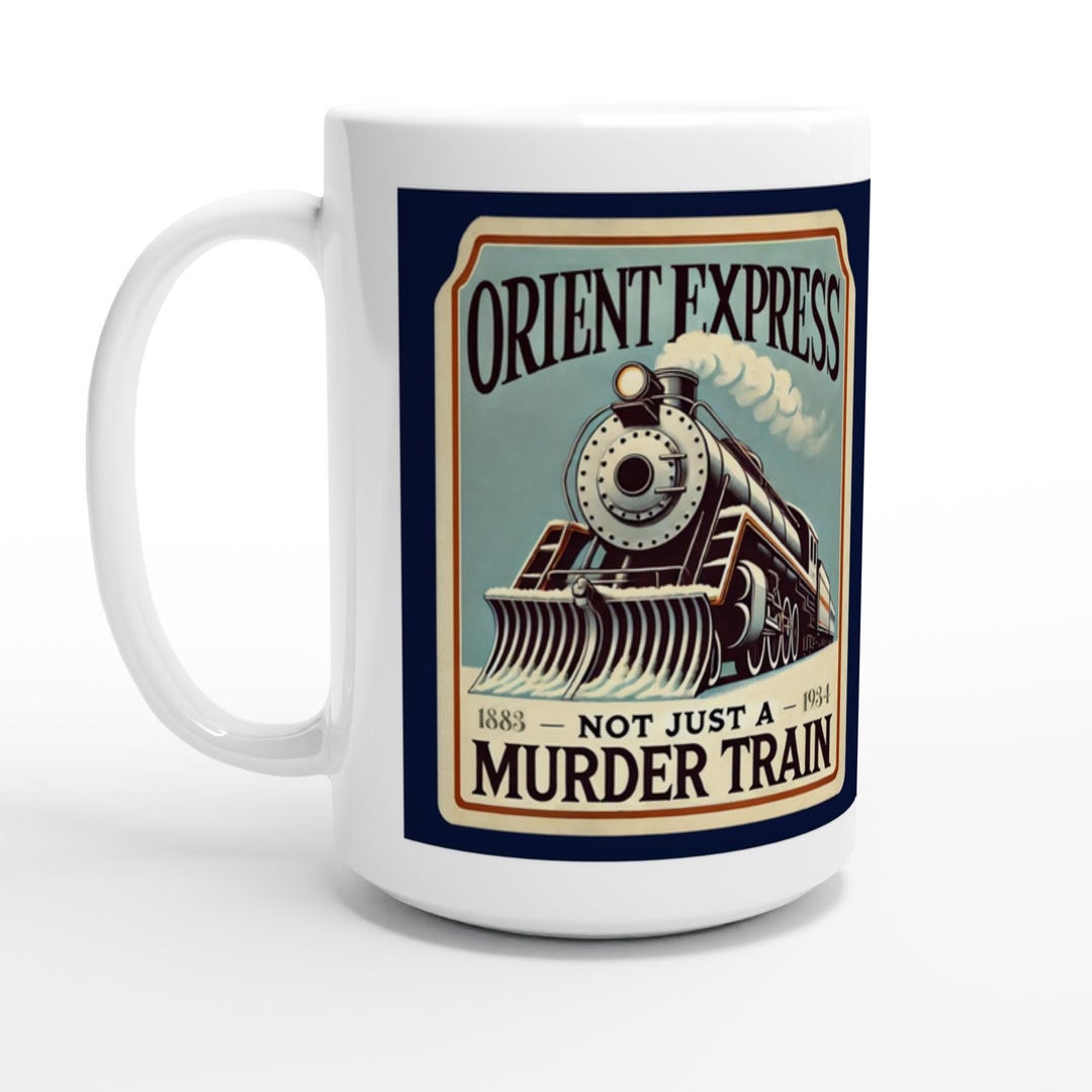 Tall Hercule Poirot Coffee Cup - Vintage Train Mug - Agatha Christie ...