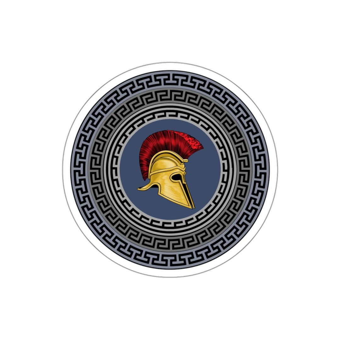 Hoplite Helmet on Shield Die-cut Sticker, Blue (2, 3, 4, 5, 6 Inch) - Etsy