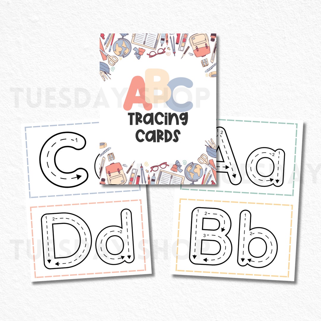 Preschool Tracing Flash Cards, Printable Preschool Activity Workbook ...