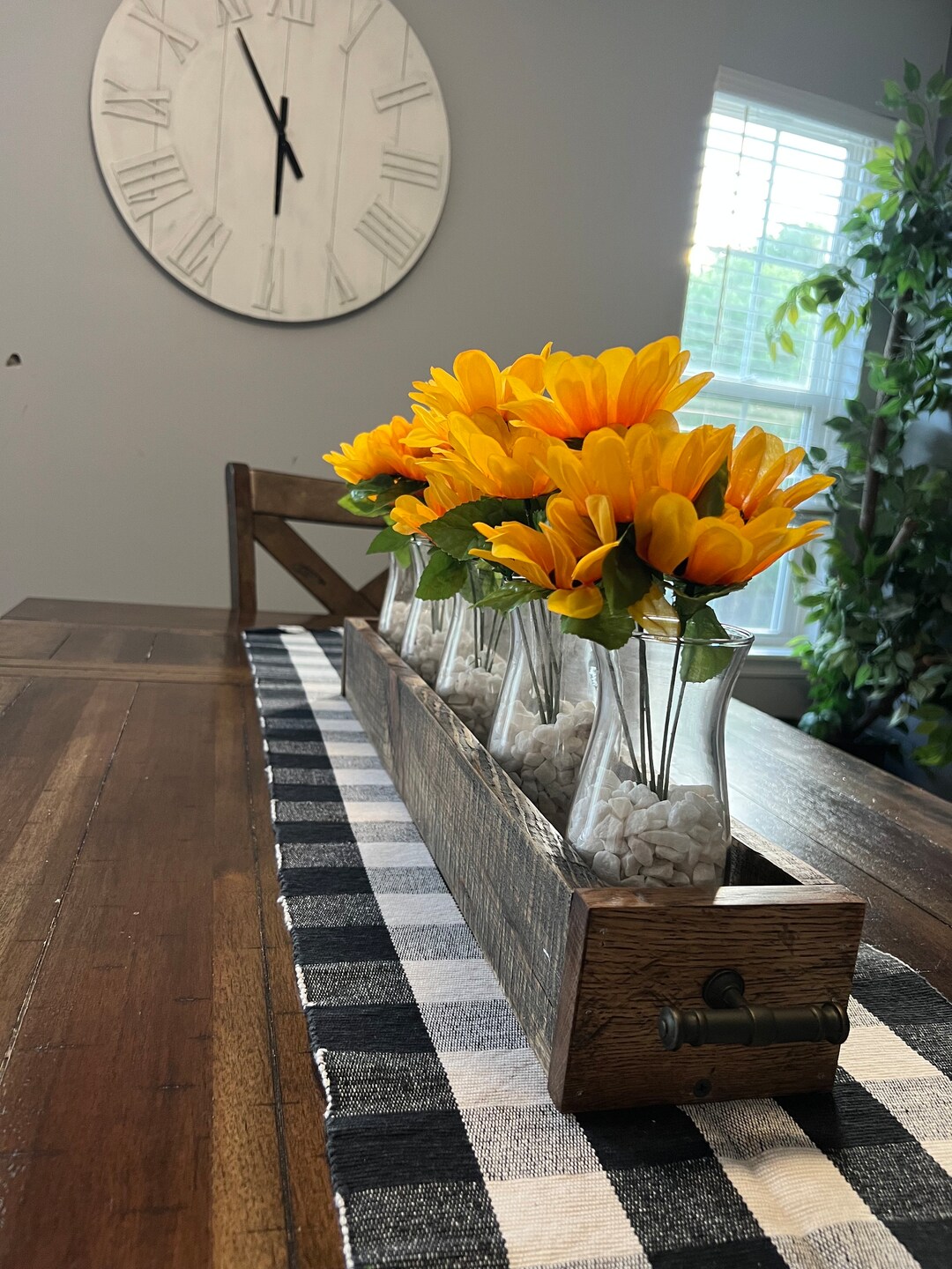 Wood Centerpiece With Handles - Etsy