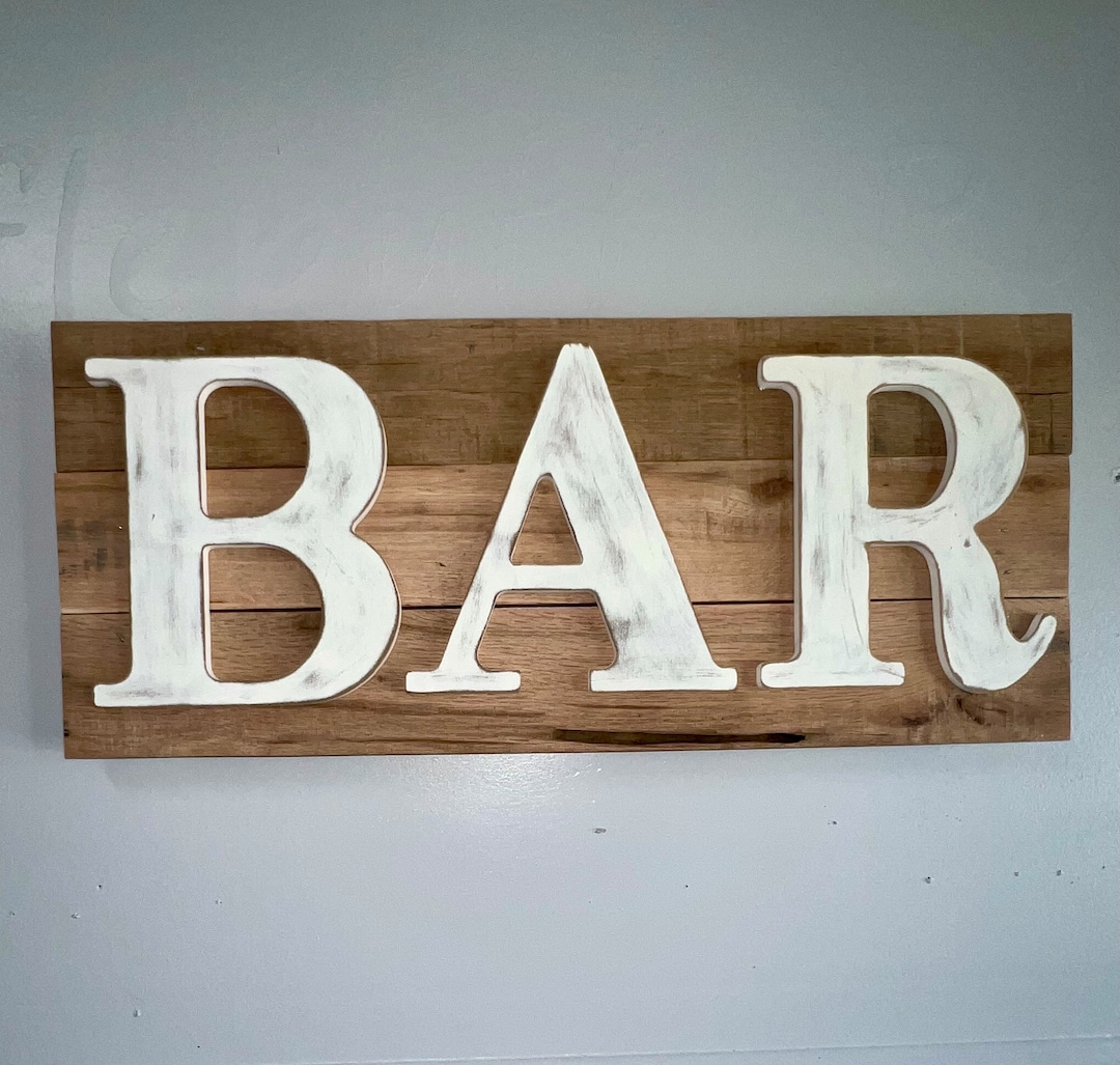 Rustic BAR Sign - Etsy