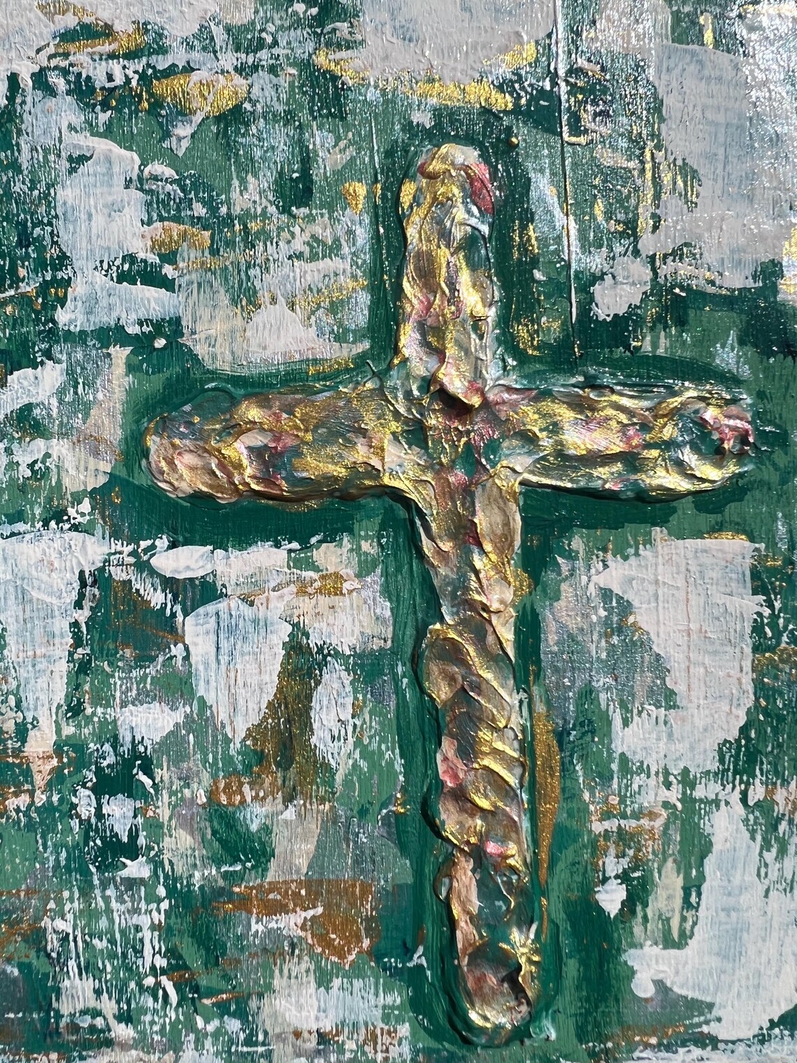Christian Cross Original Artwork Acrylic on Wooden 6x6 Canvas - Etsy