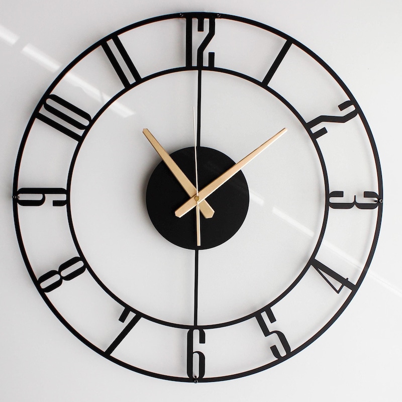 Big Black Clocks - Etsy