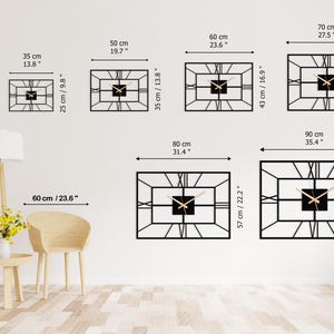 Rectangle Wall Clock, Oversized Silent Metal Wall Clock, Mantel Clock ...