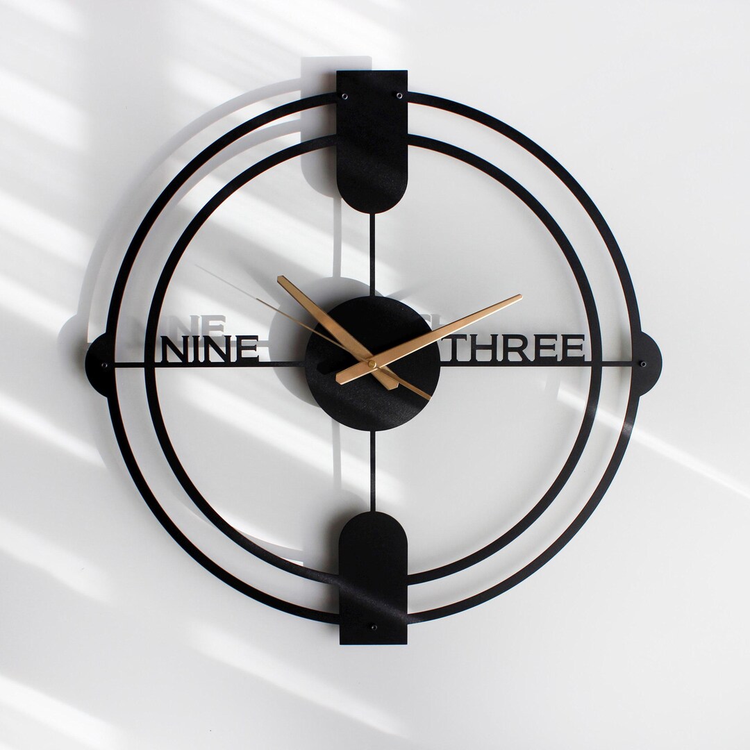 Minimalist Metal Wall Clock: Modern Home Decor, Silent Art Clock - Etsy