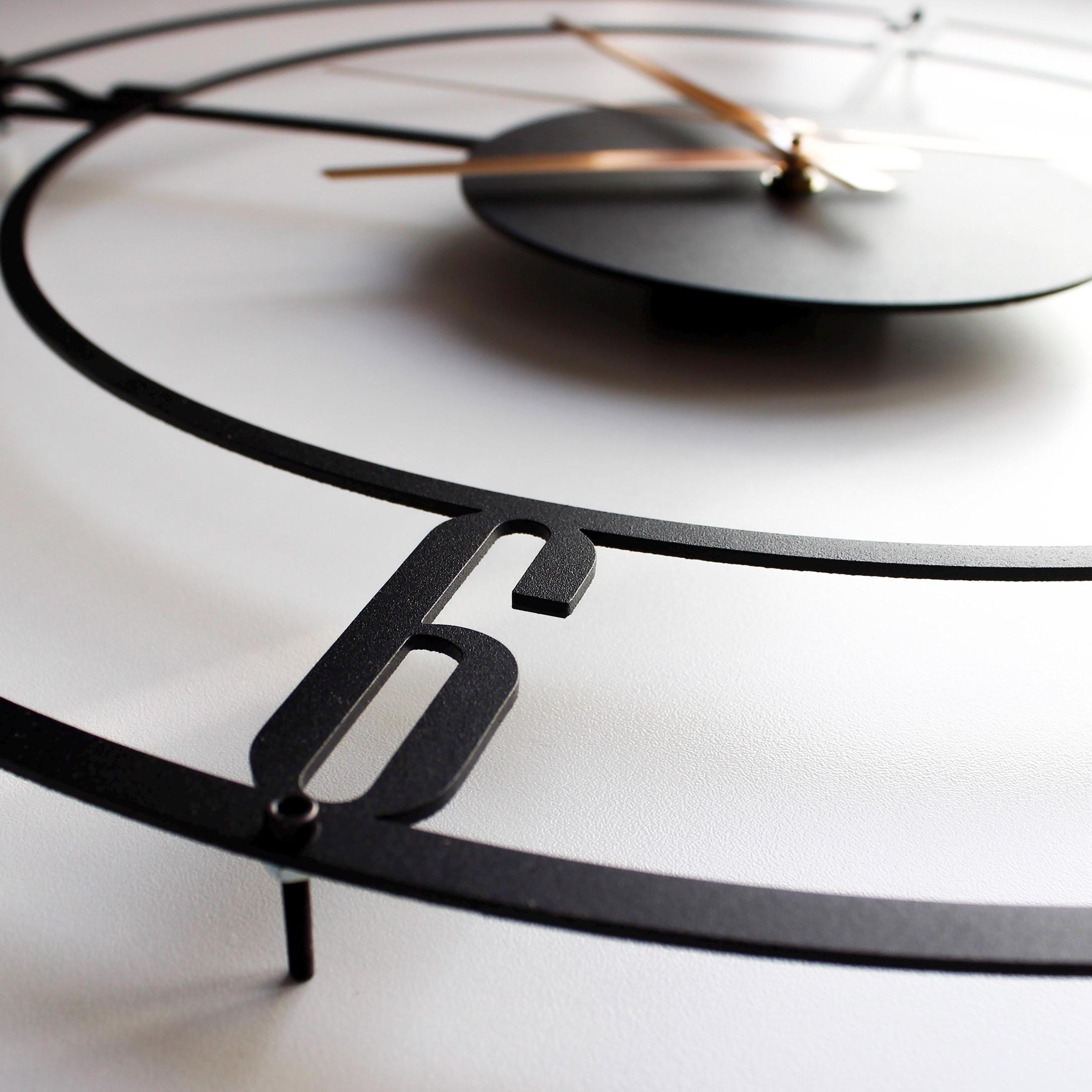 Unique Modern Metal Wall Clock, Minimalist Wall Clock, Large Silent ...