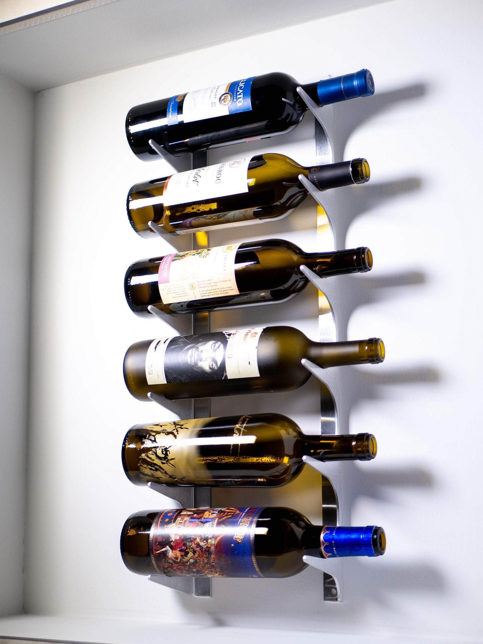 Wall Mounted, Label Out Metal Wine Rack - Etsy