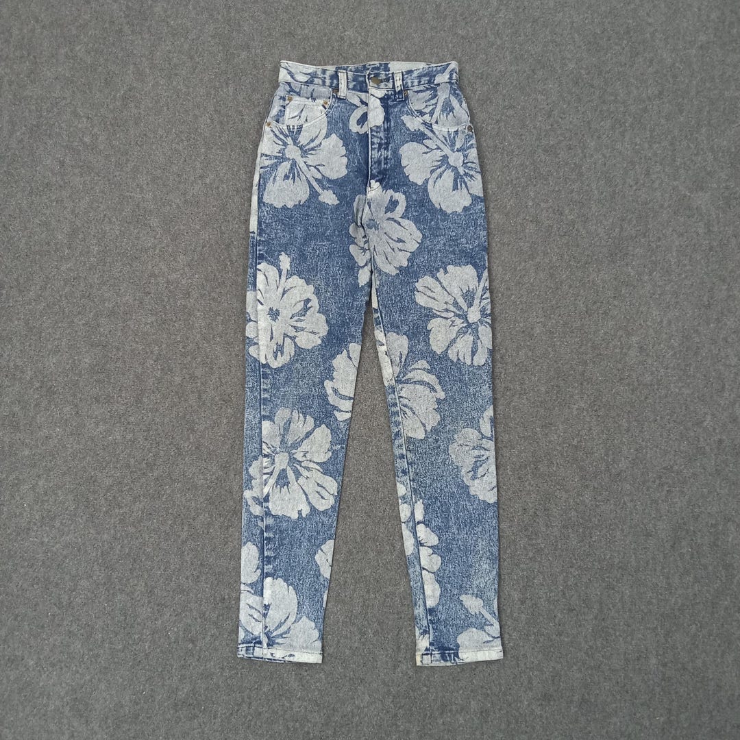 Vintage Ryu Sports Japanese Flower Full Print Jeans - Etsy