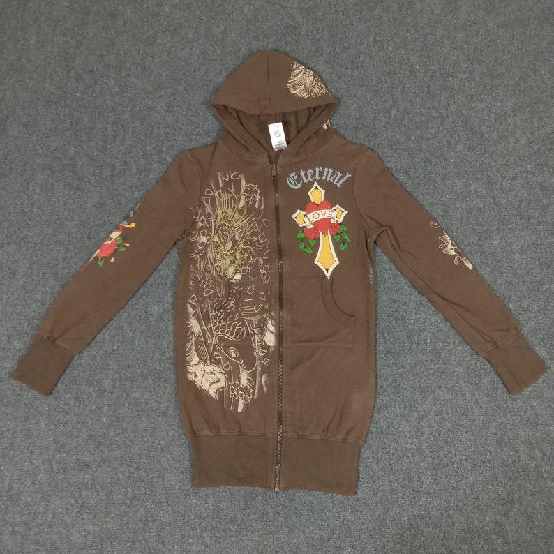 Vintage Ed Hardy X Eternal Love by Christian Audigier Jacket Hoodies - Etsy