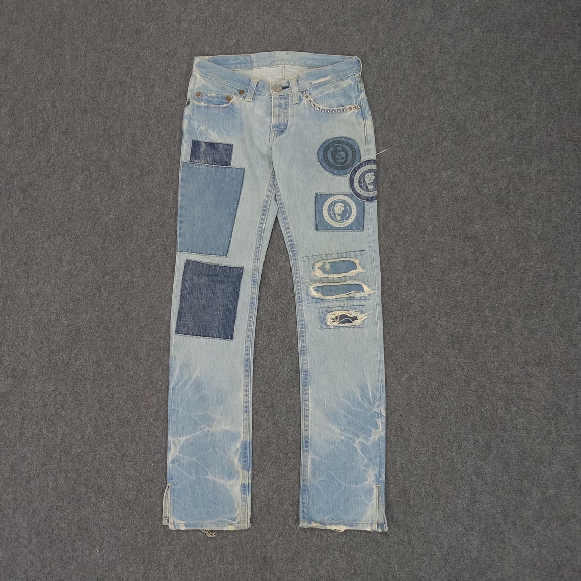 Hysteric Glamour Japanese Style Patchwork Denim Jeans - Etsy