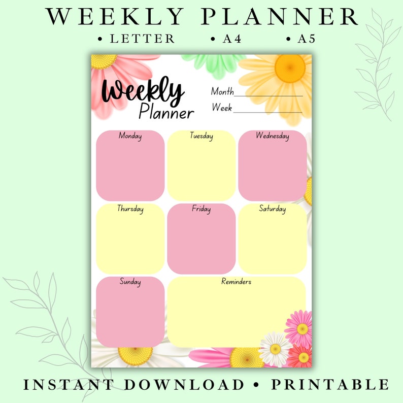 Spring Printable Planner Bundle, Daily & Weekly (digital Download) - Etsy