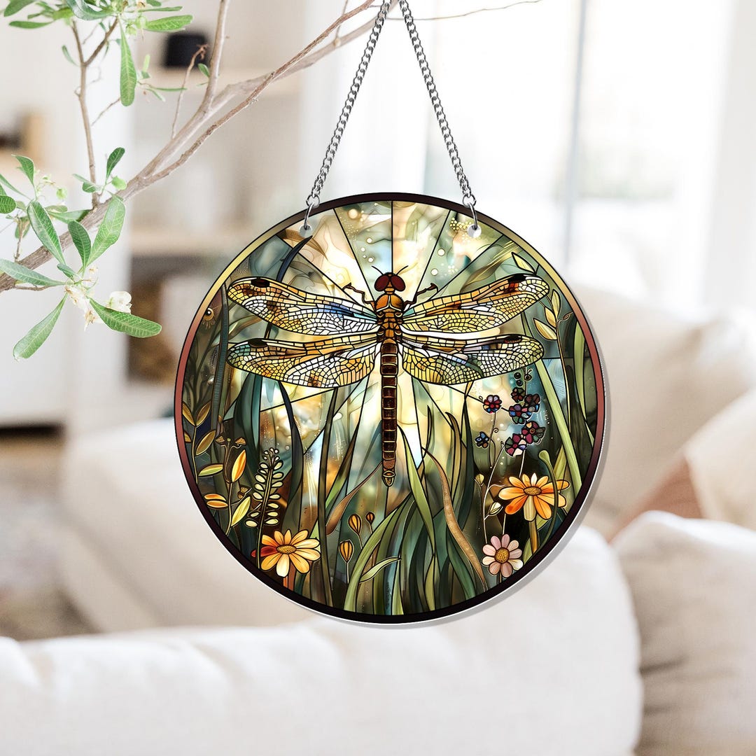 Dragonfly Acrylic Window Hanging, Dragonfly Acrylic Inspired Art ...
