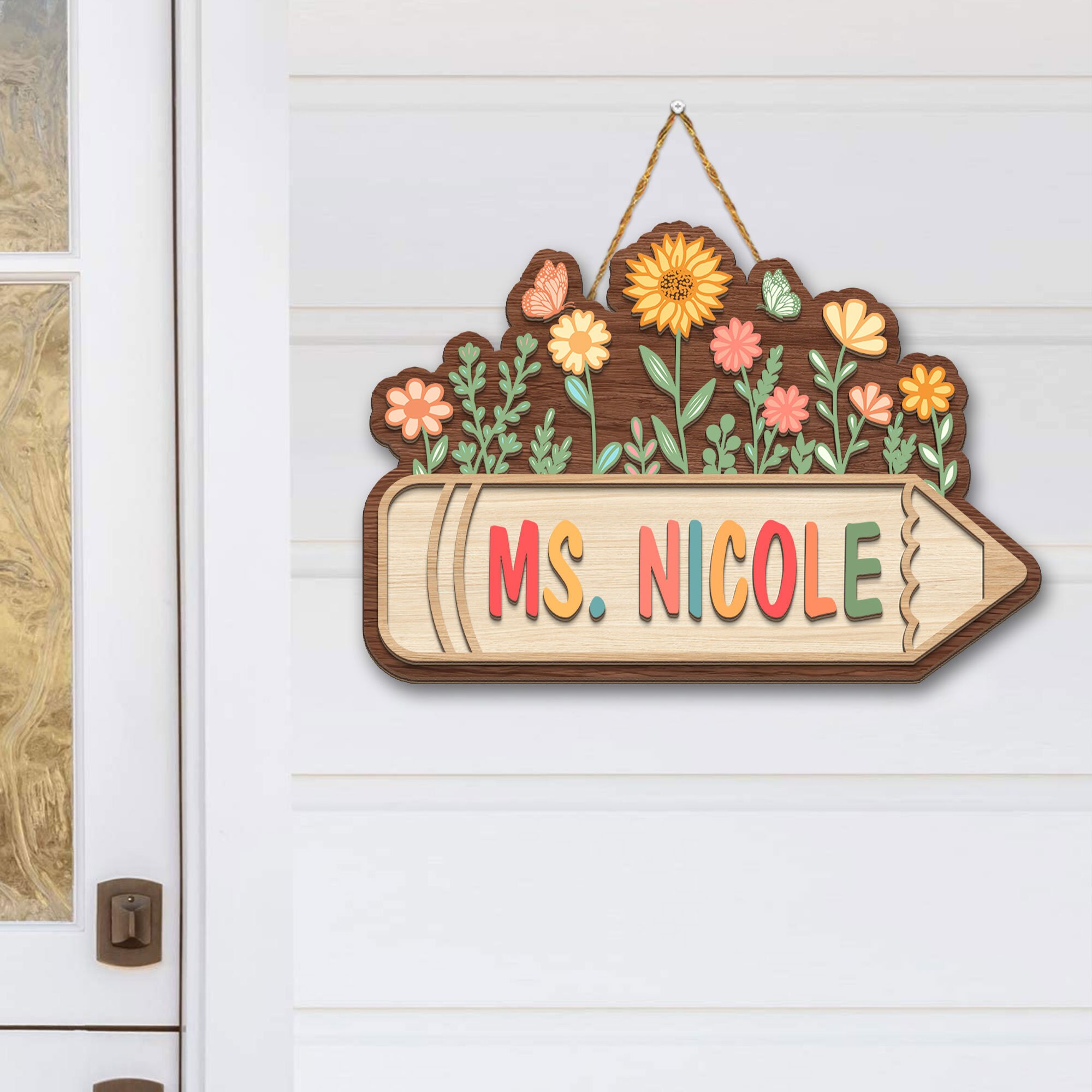 Personalized Teacher 3D Door Sign, Teacher Name Sign for Classroom ...