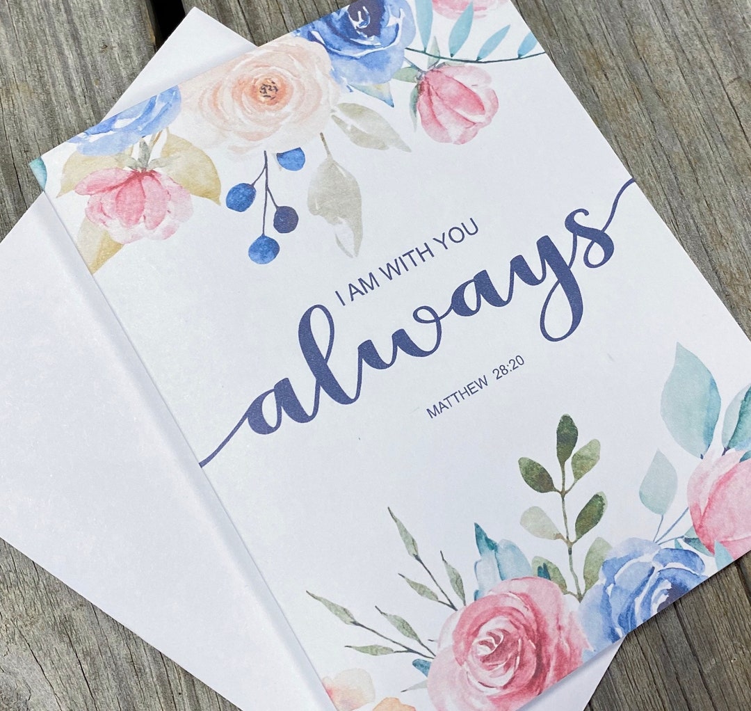 Floral Watercolor Stationery - I Am With You Always - Christian ...