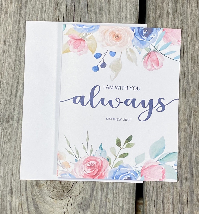 Floral Watercolor Stationery - I Am With You Always - Christian ...