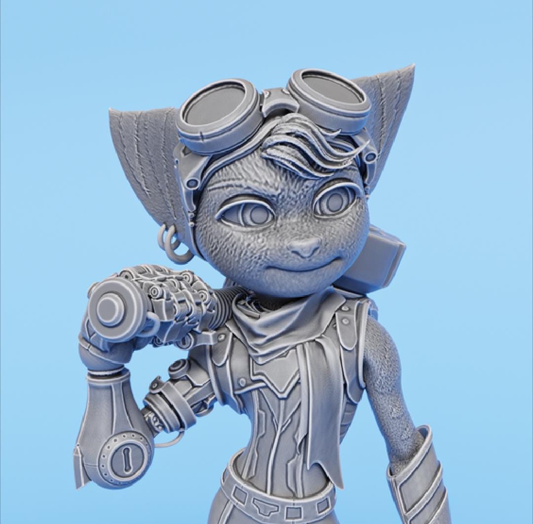 Ratchet and Clank RIVET Figure 20cm High HAND PAINTED - Etsy