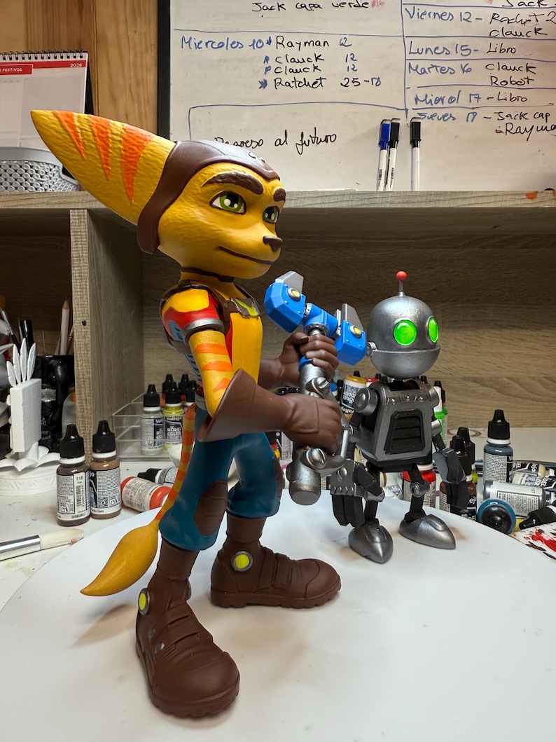 Ratchet and Clank Tribute Figure HAND PAINTED - Etsy