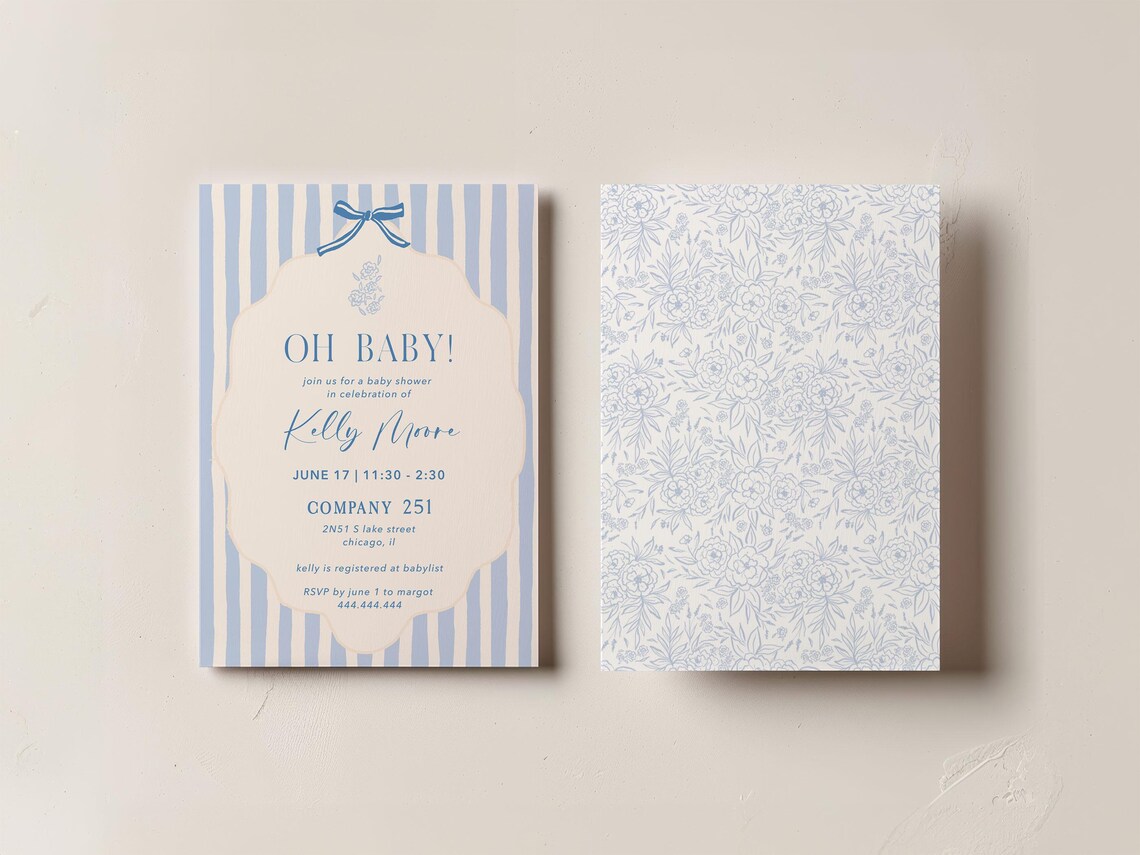Elegant Baby Shower | Editable Print and Download | Shower Invitation ...