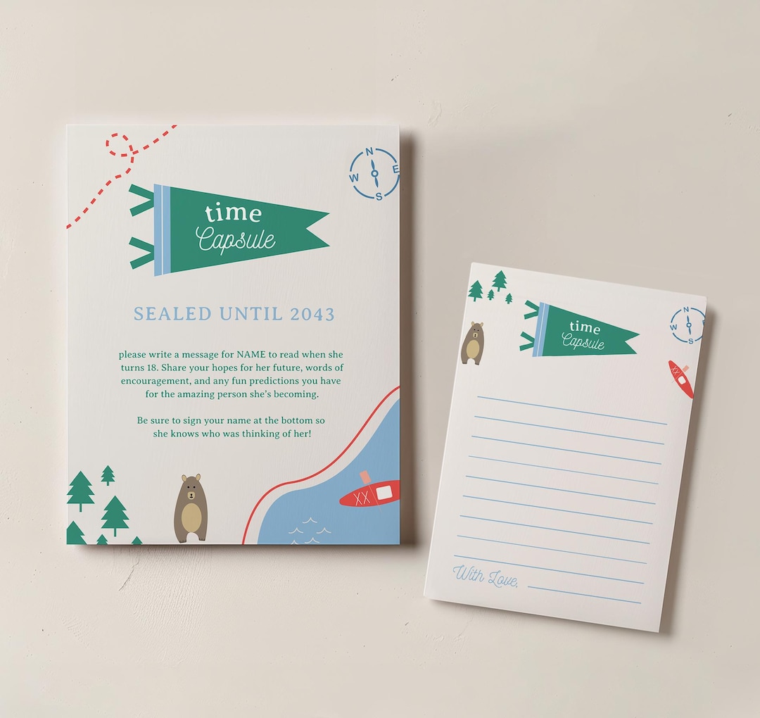 ONE Happy Camper Time Capsule Card | Editable Print and Download ...