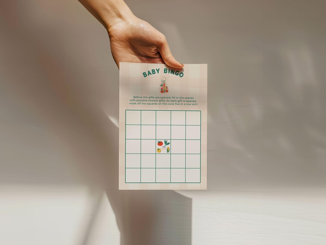 Locally Grown Baby Shower Bingo Card | Editable Print and Download ...