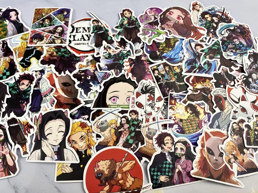 50 in 1 Chibi Stickers Tanjiro, Nezuko Zenitsu & Inosuke Stickers 50 in ...