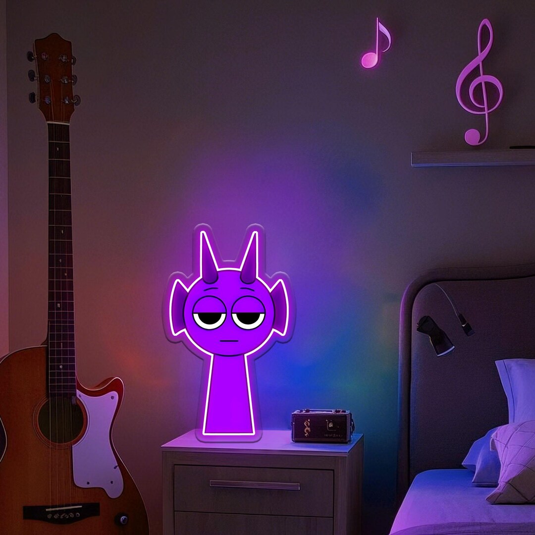 Purple Dragon Neon Sign: Sprunki Game Room Decor - Etsy