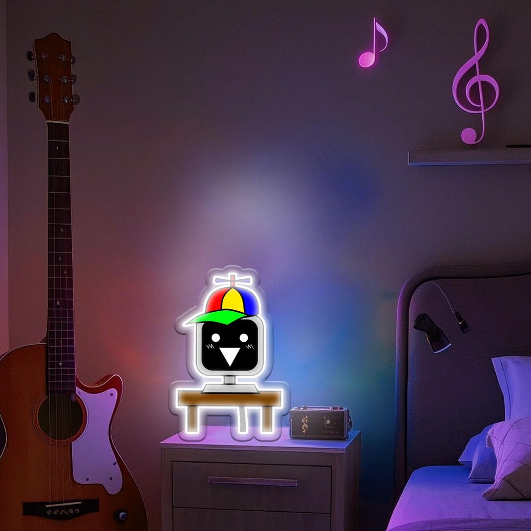 Cartoon Fun Computer Neon Sign,colorful Mr.fun Computer Neon Light ...