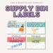 Classroom Supply Bin Labels Template - Set of 28 Plus Create Your Own ...