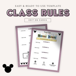 Classroom Rules mickey Mouse House Theme Template - Etsy