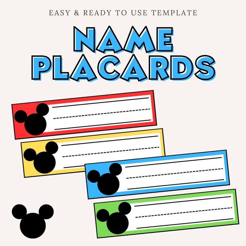 Mickey Name Tag - Etsy