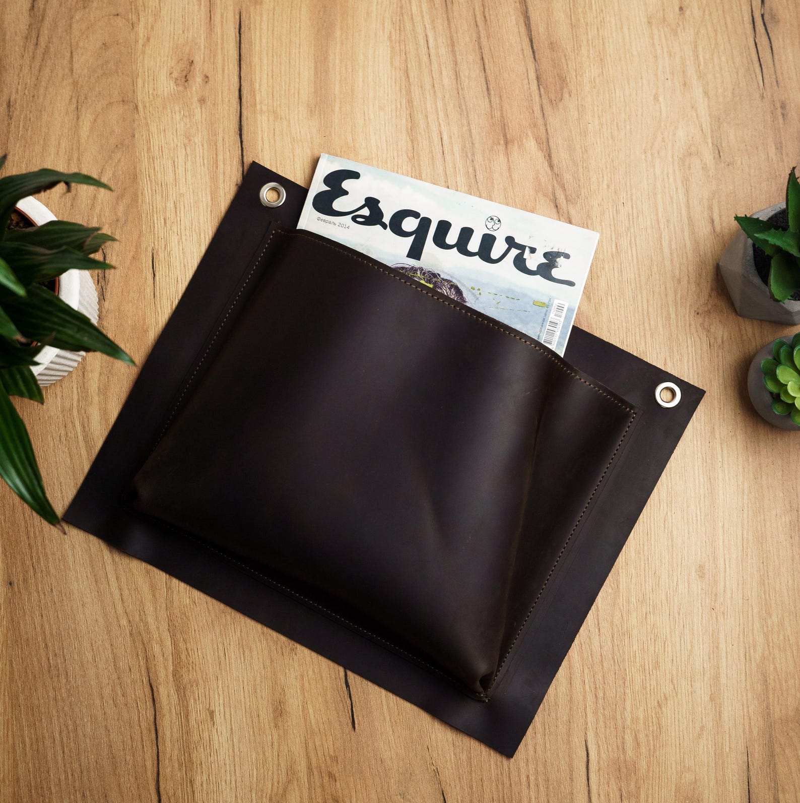 Hanging Wall Organizer, Leather Pocket Organizer Wall, Wall Organizer ...