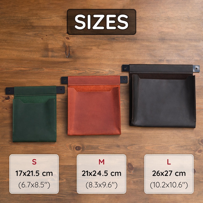 Office Wall Storage, Leather Hanging Wall Pouch, Wall Hanging Organizer ...
