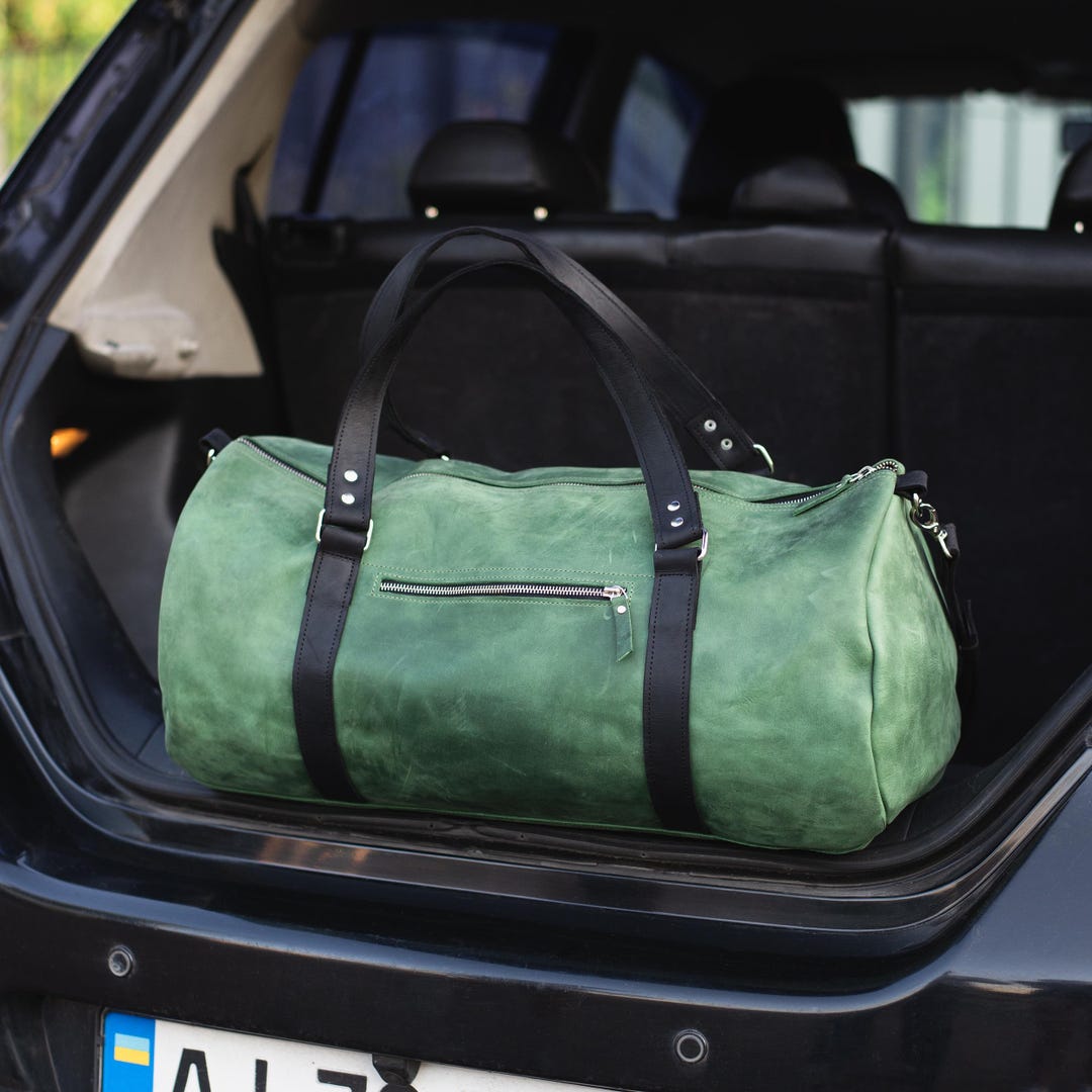 Mens Leather Duffel Bag Personalized, Overnight Leather Bag, Leather ...