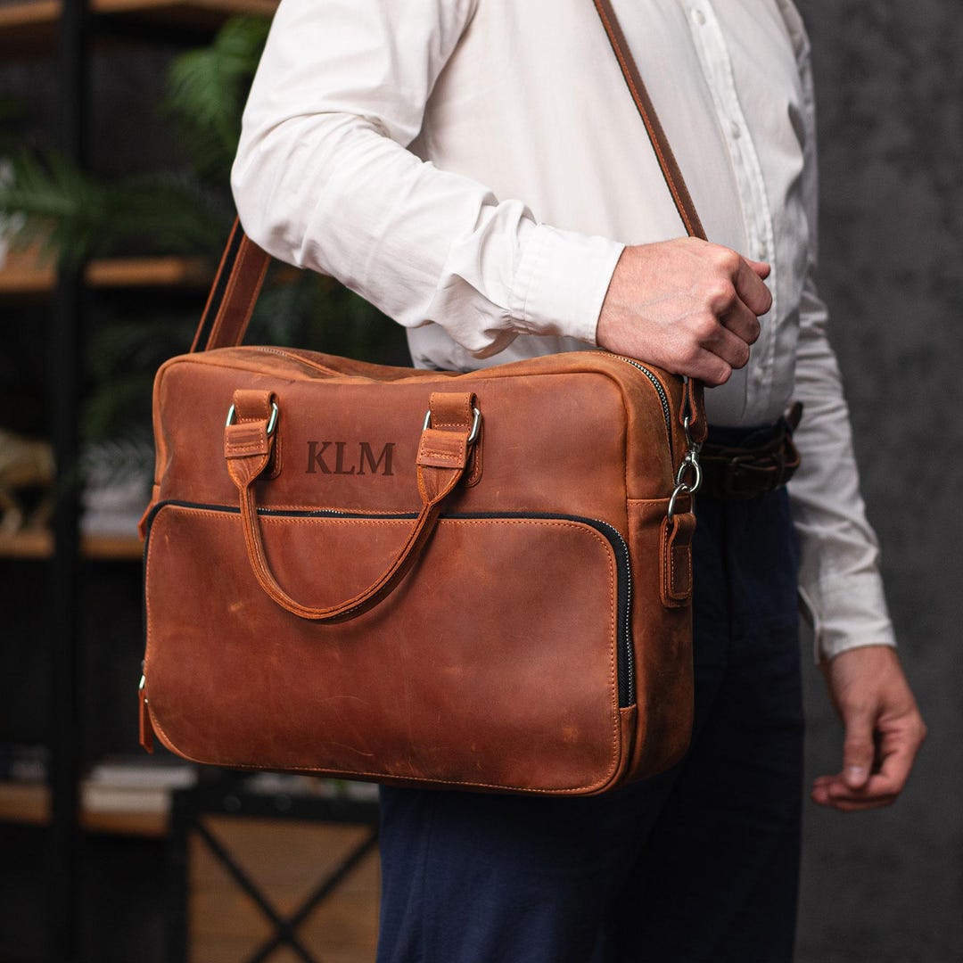 Large Shoulder Bag Mens, Large Work Bag, Briefcase Bag Mens, Leather ...