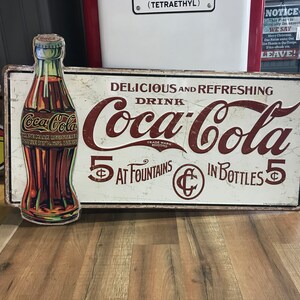 Coke Bottle Sign Coca Cola Gifts Home Bar Wall Decor Vintage Americana ...