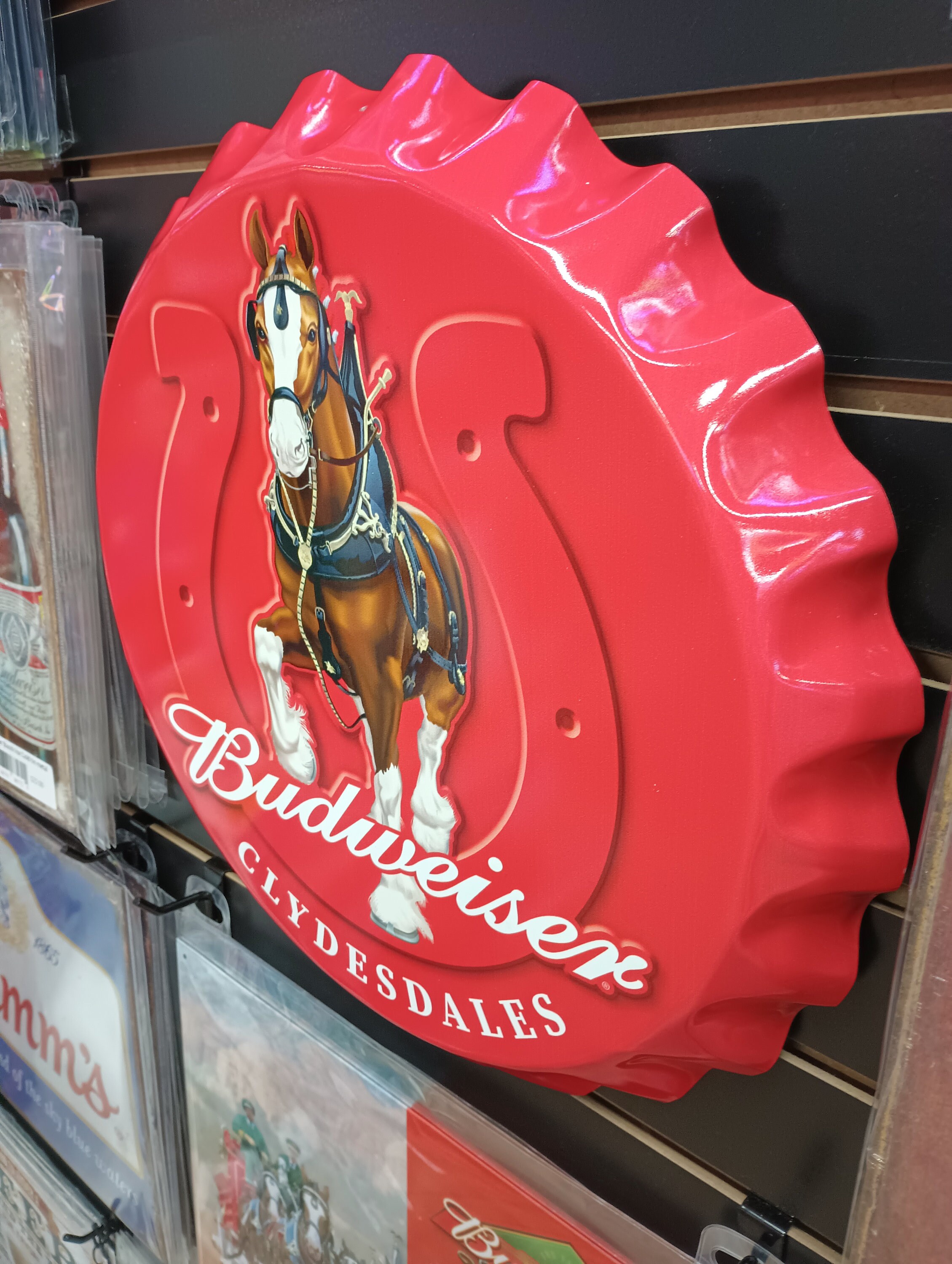 18 Budweiser Clydesdales Beer Bottle Cap Sign Anheuser Busch Beers Bar ...