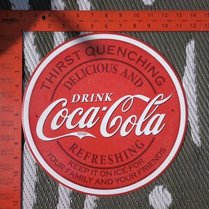 12 Round Keg Label Coca Cola Tin Sign Soda Pop Advertising Signs Retro ...