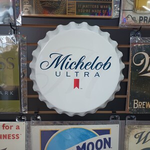 18 Michelob Ultra Beer Bottle Cap Sign Bar Wall Decor Anheuser Busch ...