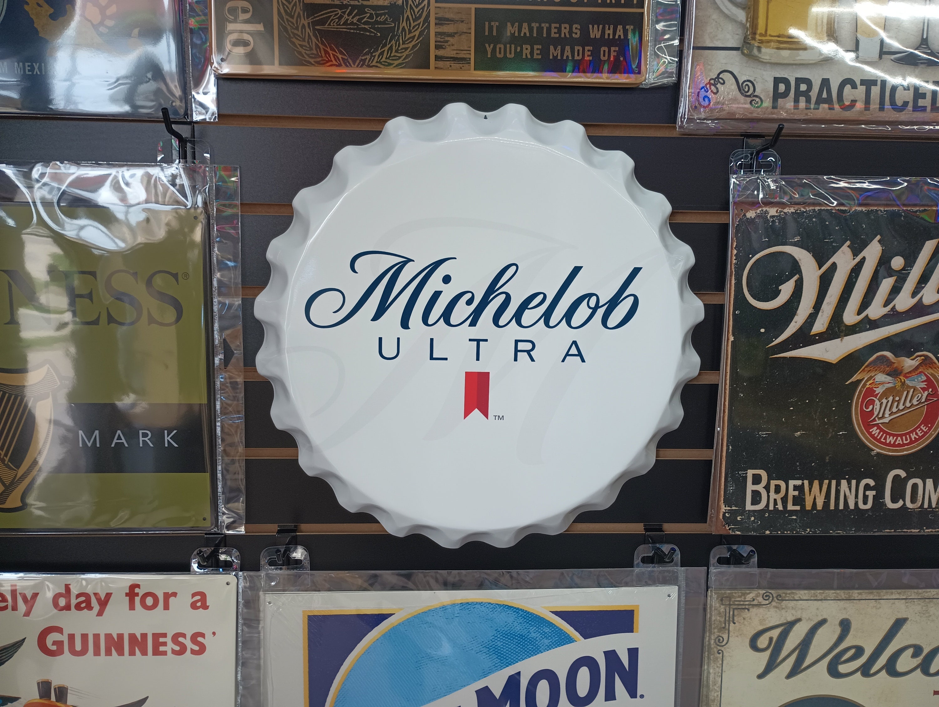 18 Michelob Ultra Beer Bottle Cap Sign Bar Wall Decor Anheuser Busch ...