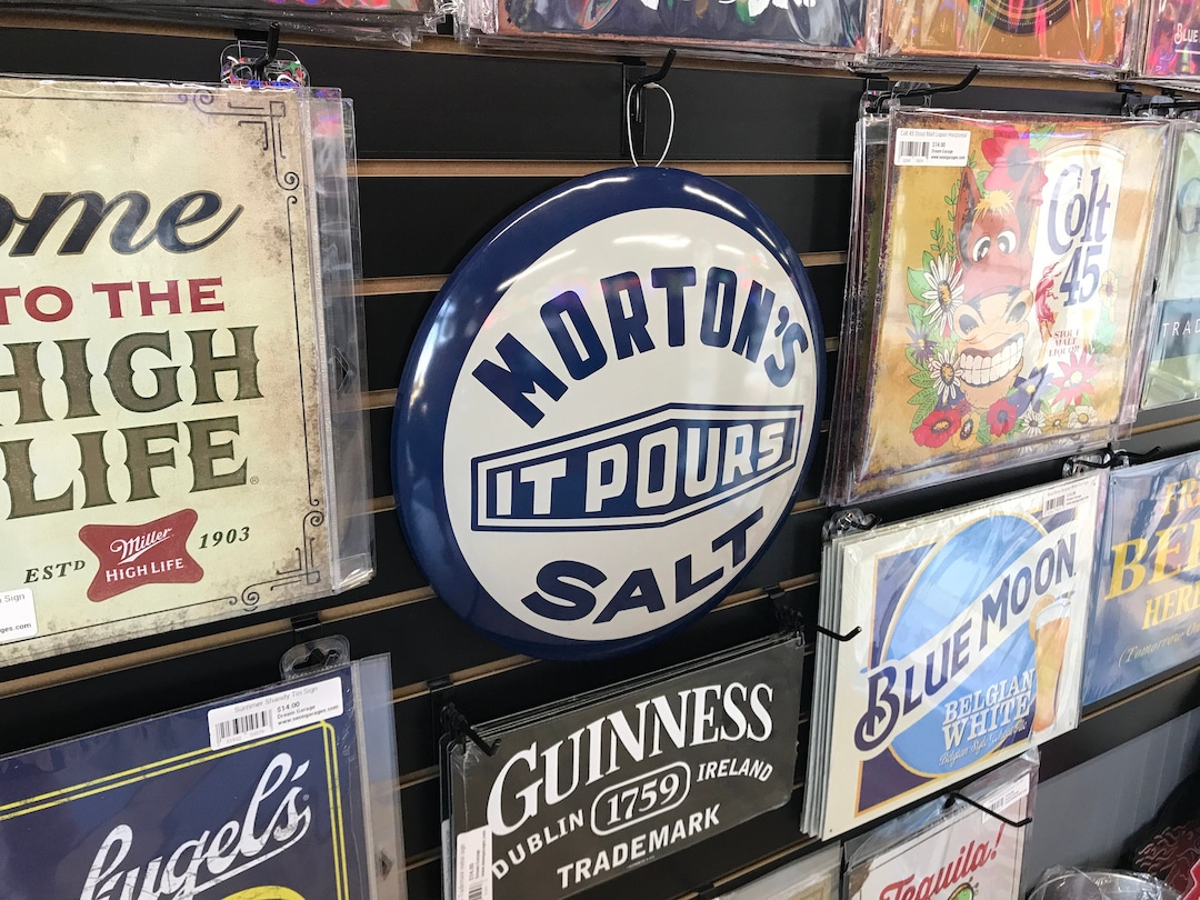 15 Morton's Salt Metal Dome Sign Vintage Salt Ad Kitchen Decor ...