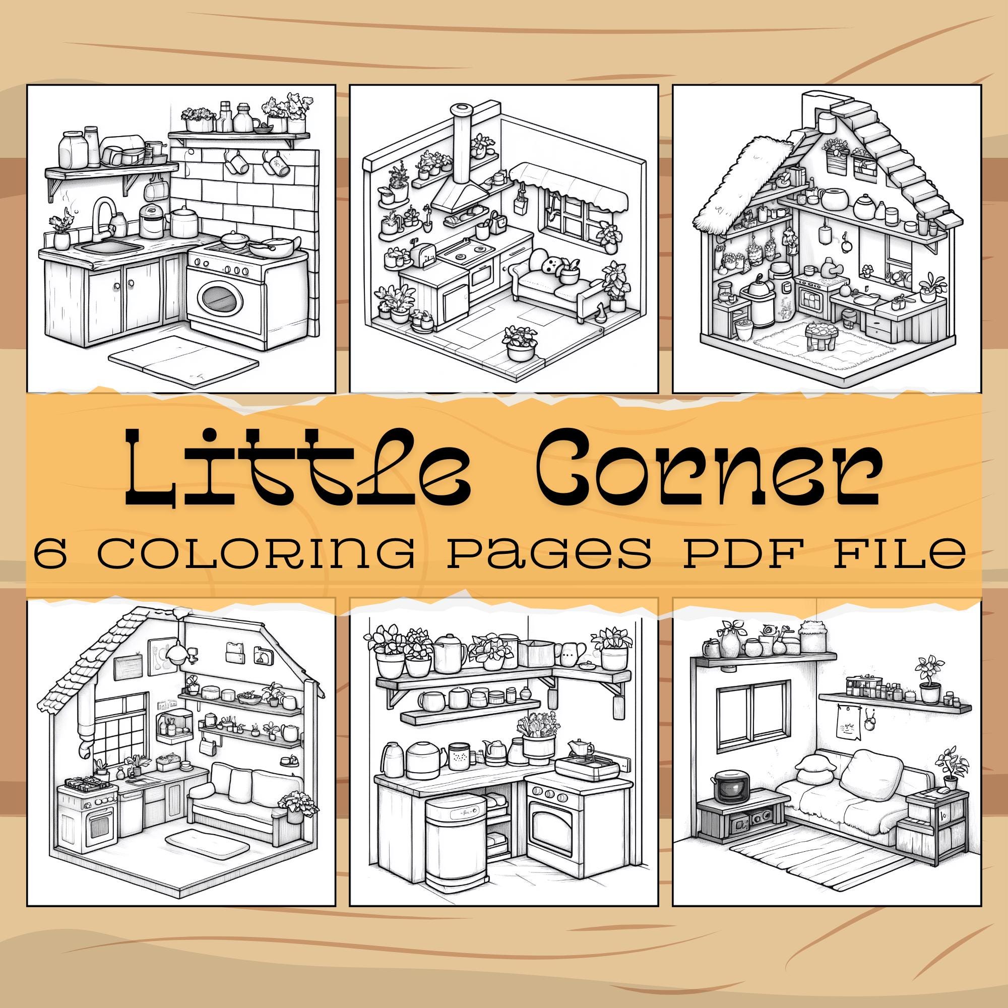 Little Corner Coloring Book for Adults and Teens,super Cute Designs of ...