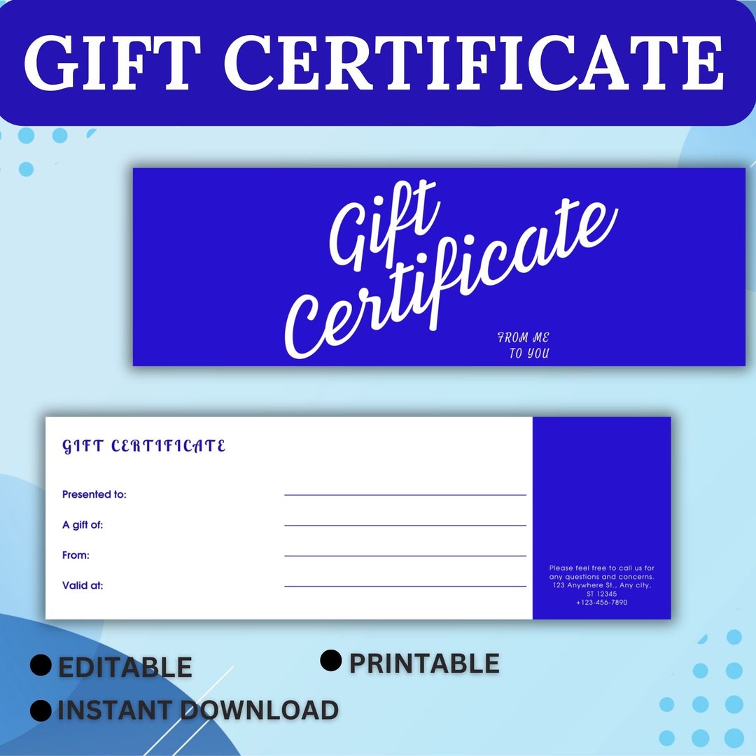 Editable Gift Certificate | Gift Card Voucher | Easy to Edit Vouchers ...