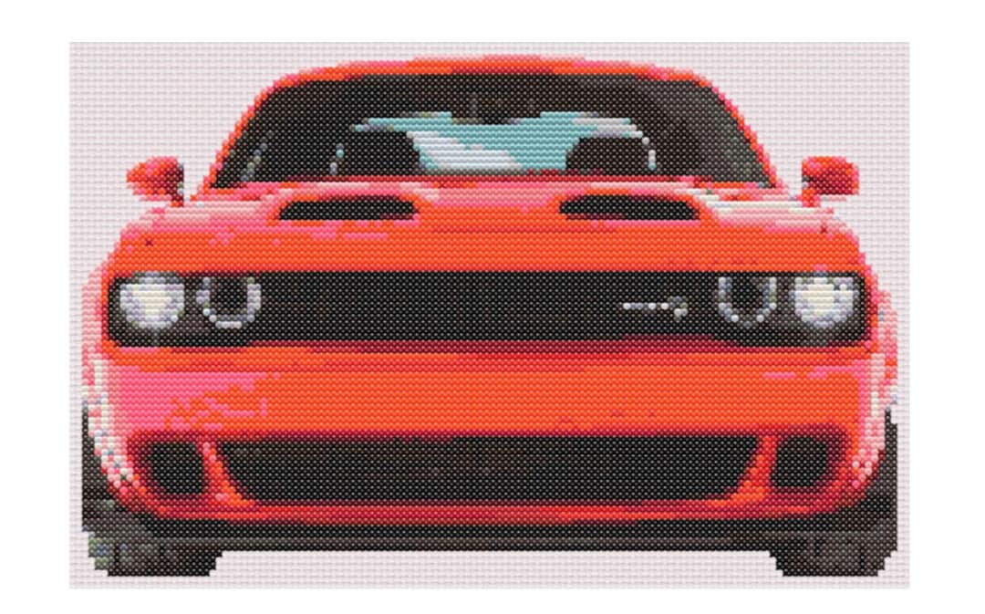 Car Cross Stitch Pattern, Dodge Hellcat SRT - Etsy