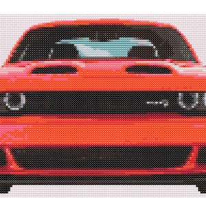 Car Cross Stitch Pattern, Dodge Hellcat SRT - Etsy
