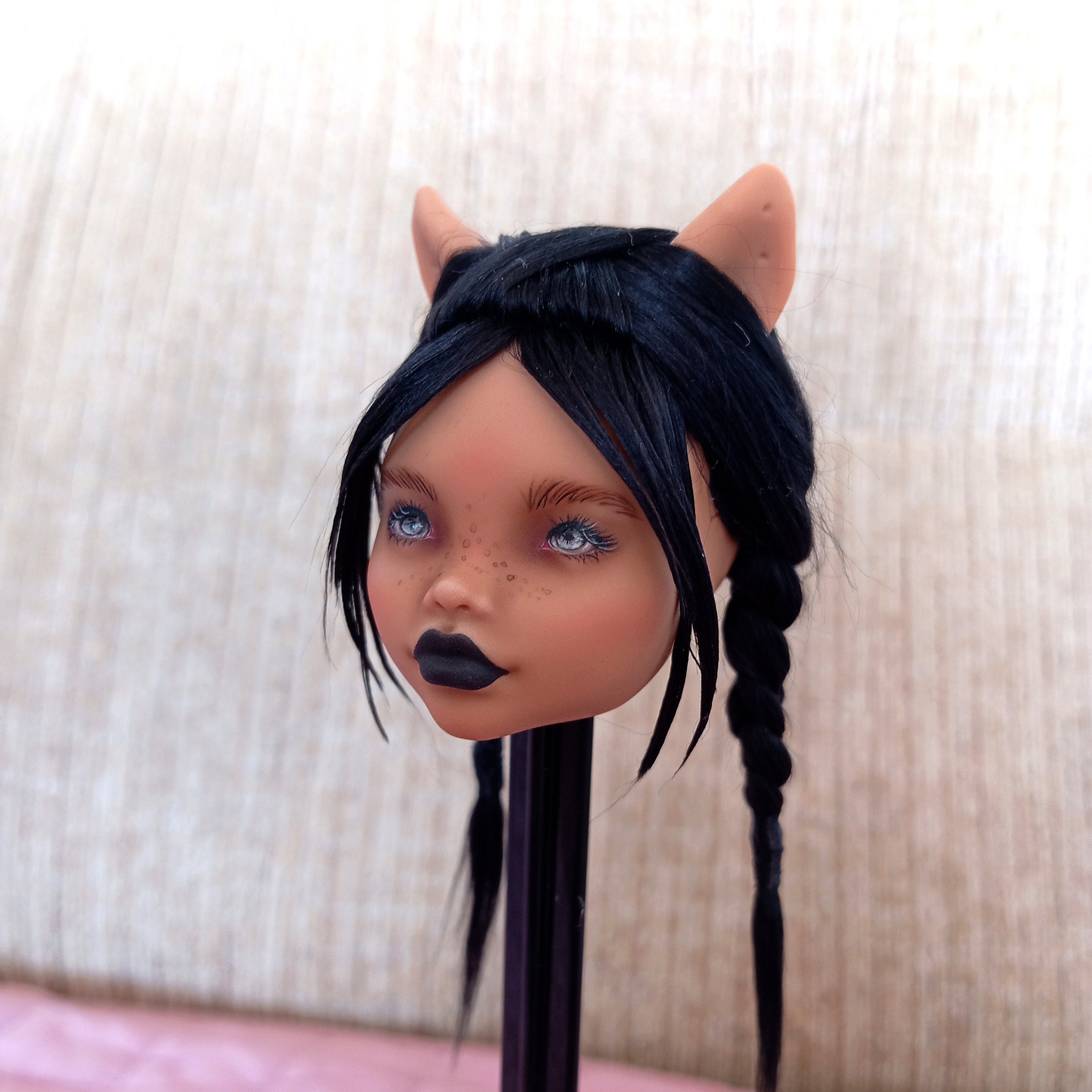 Monster High Head With Black Hair Monster High Customized Art Doll Head ...