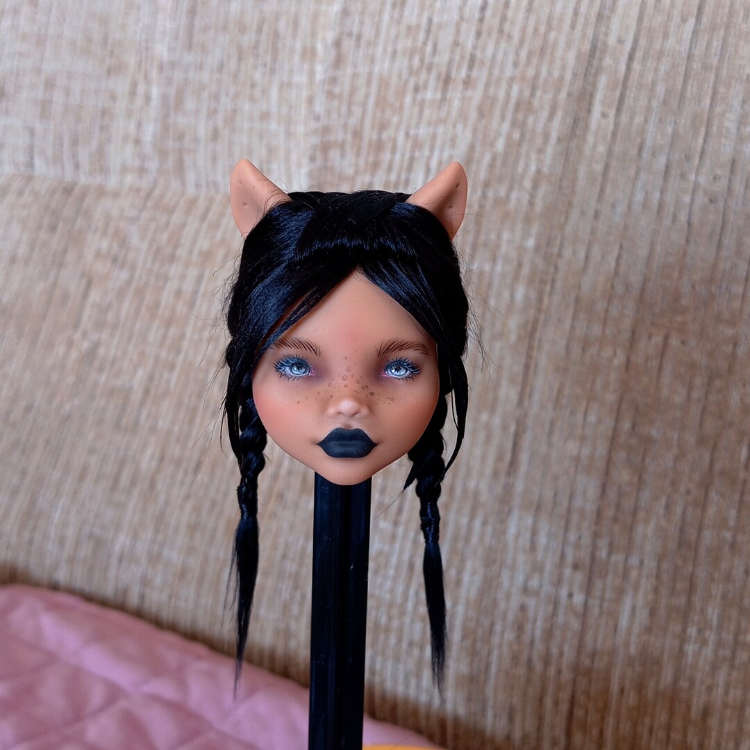 Monster High Head With Black Hair Monster High Customized Art Doll Head ...