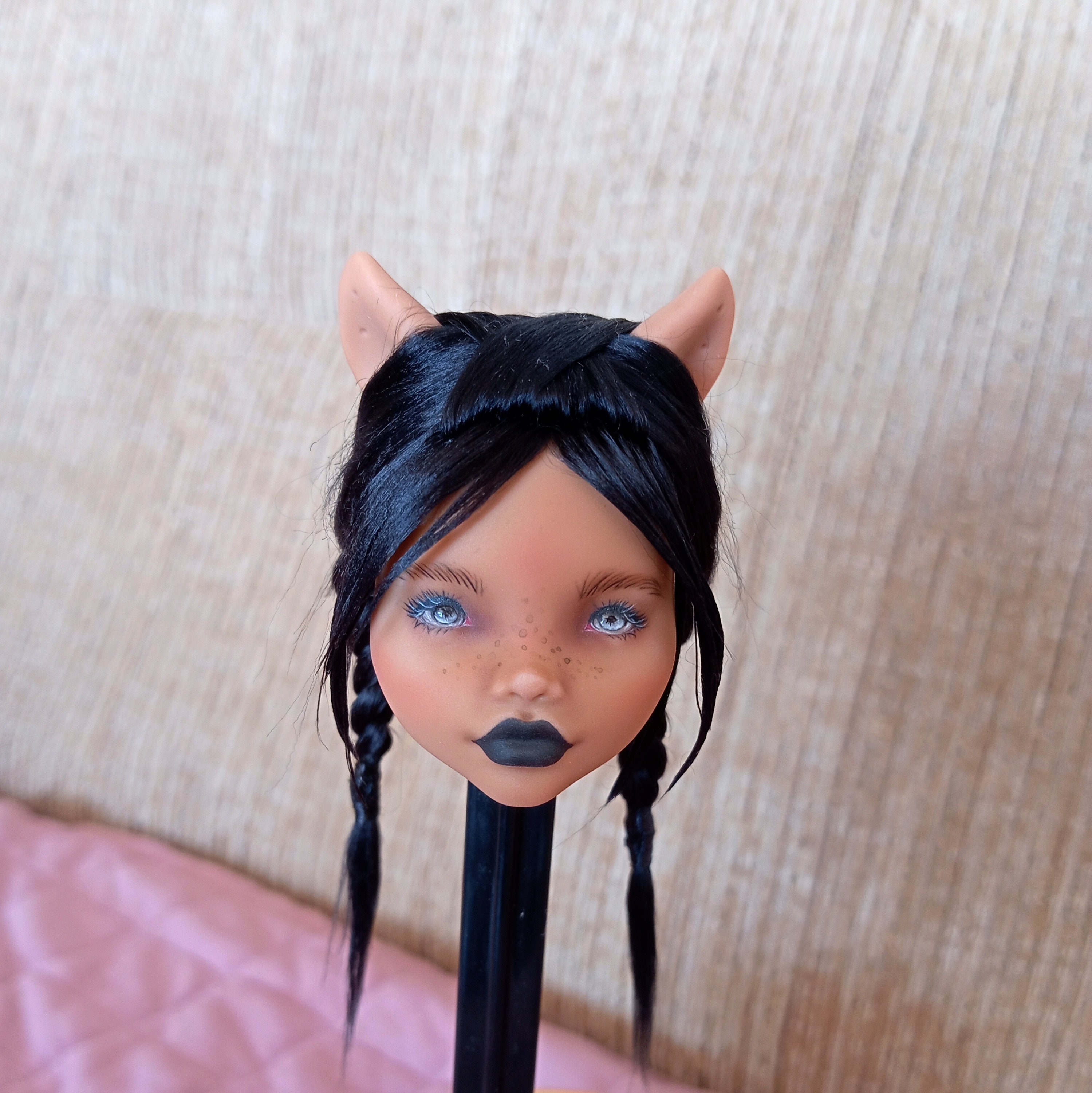 Monster High Head With Black Hair Monster High Customized Art Doll Head ...