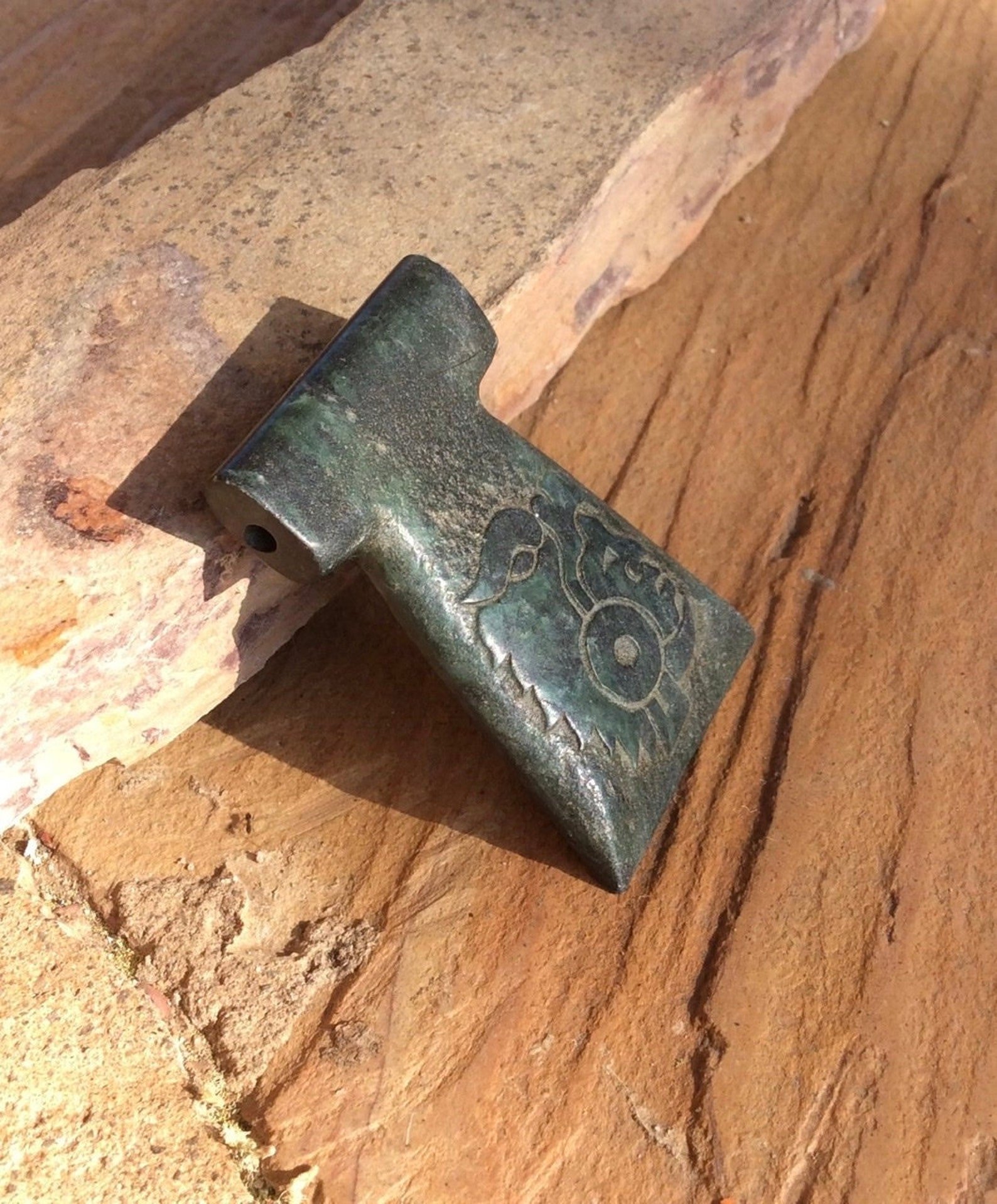 Aztec Eagle Warrior Pendant Carved in Guatemalan Jade,mayan Jade ...