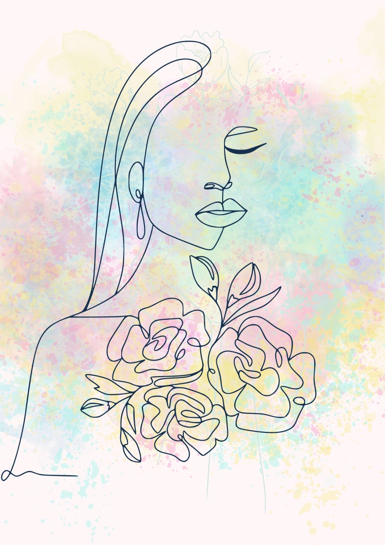 Abstract Woman Line Art - Etsy